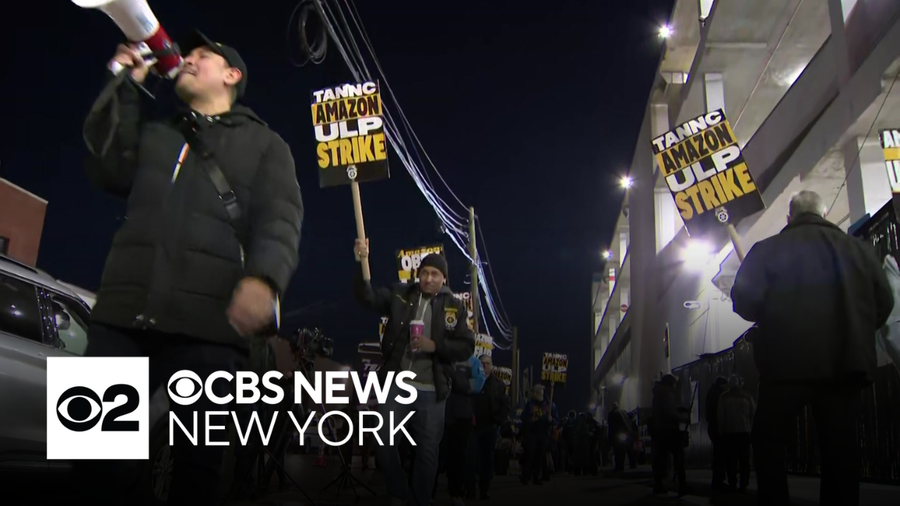 Teamsters set to strike against Amazon at New York City warehouse - CBS New York