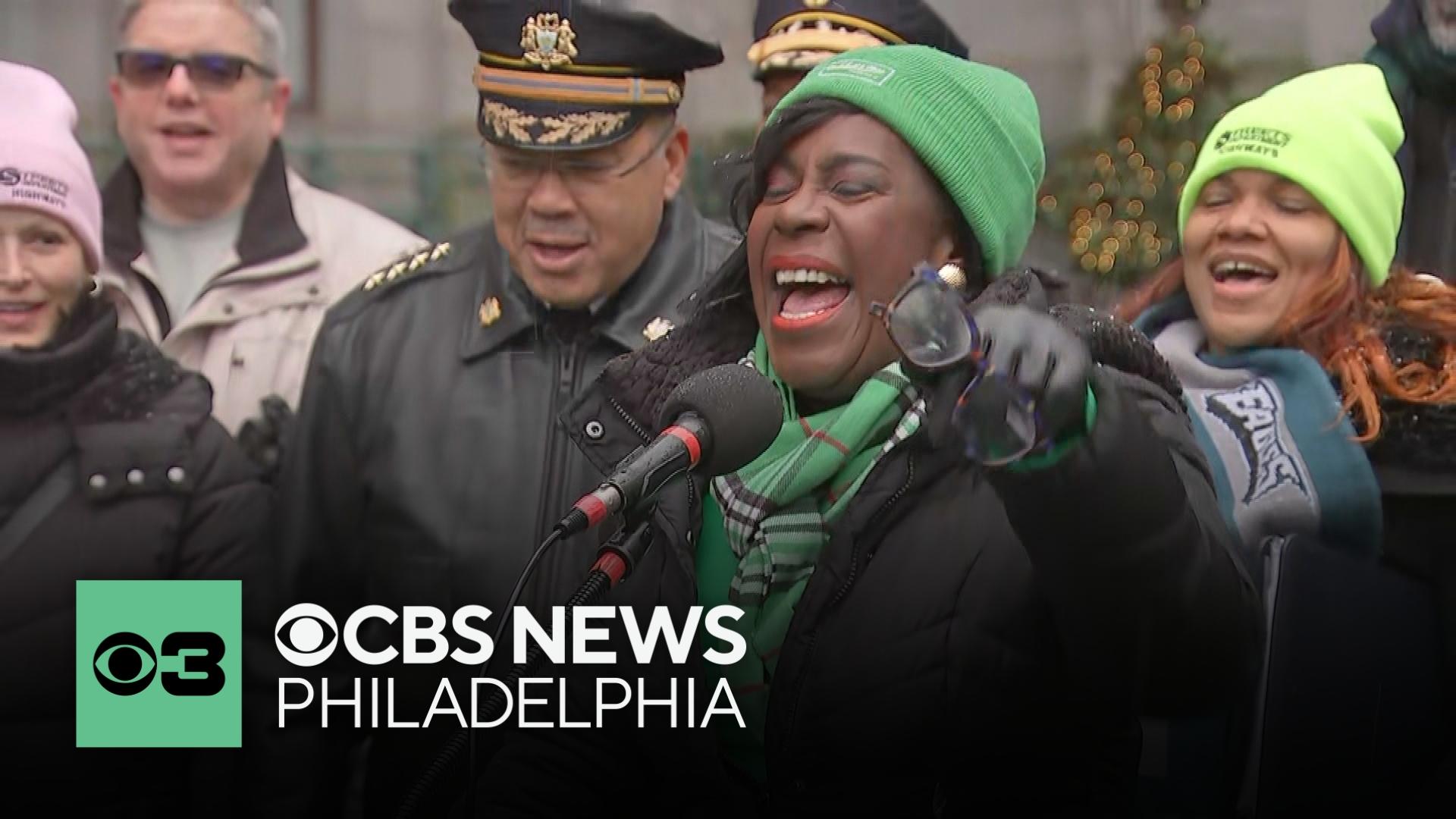Video shows Philadelphia Mayor Cherelle Parker misspelling Eagles chant - CBS Philadelphia