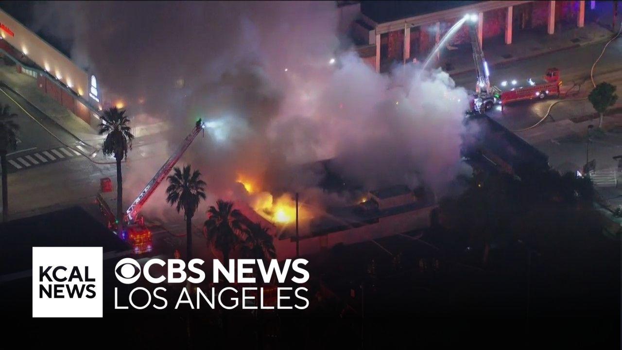 Structure fire in Pomona prompts heavy response, smoke - CBS Los Angeles