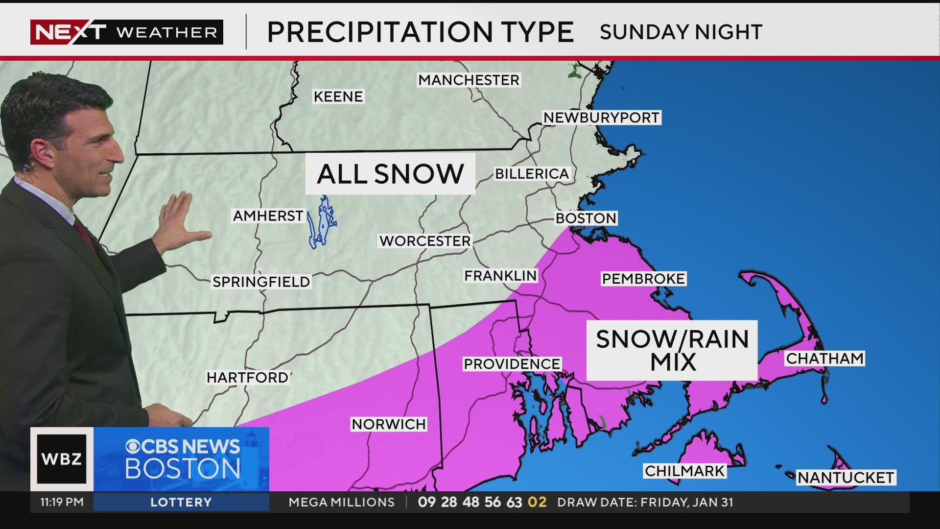Map shows where snow will fall after rain Friday across Massachusetts ...