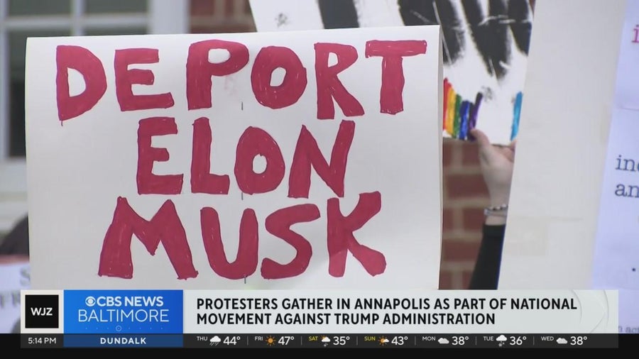 Maryland protesters join nationwide 50501 Movement to denounce Trump's ...