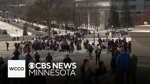 Demonstrators march to Minnesota Capitol in protest of Trump's policies ...