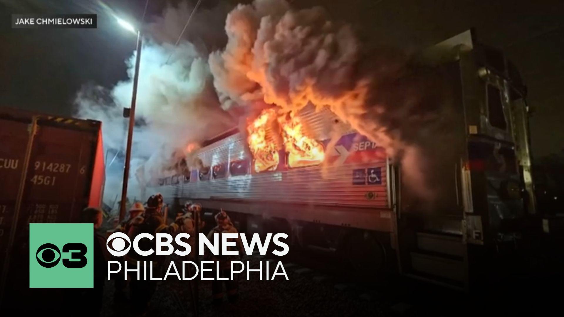 SEPTA train fire in Delaware County, Pennsylvania forces about 350 ...
