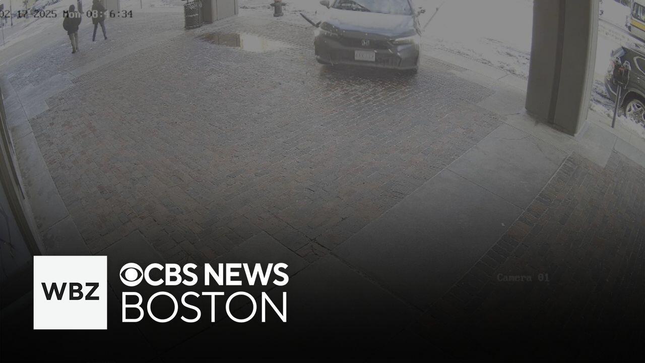 Video shows car lose control and crash into building near Boston City ...