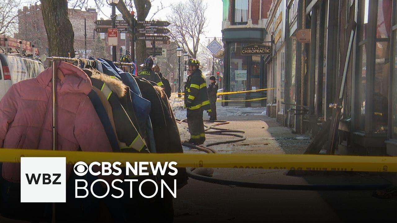 Lowell fire destroys downtown business; firefighters rescue woman with critical injuries - CBS ...
