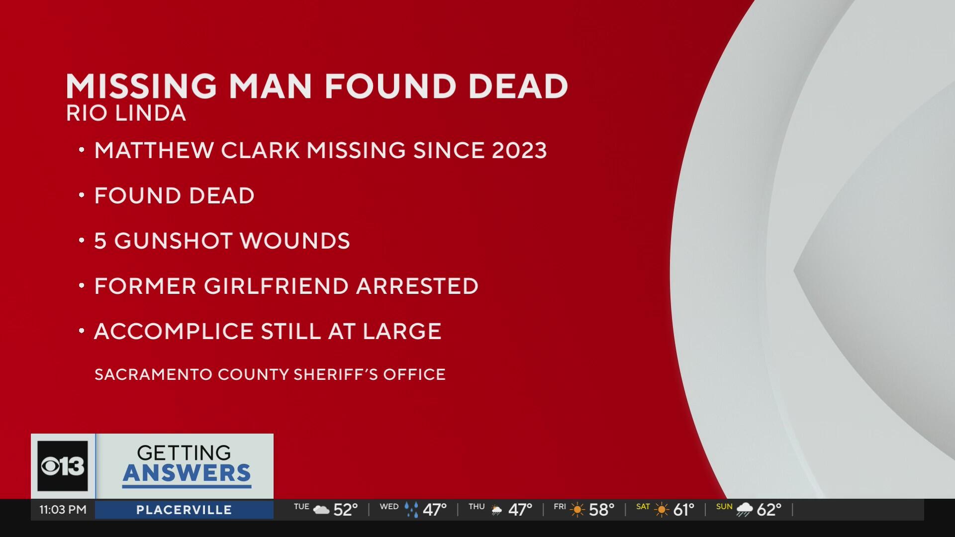 Body of man missing since 2023 found buried in Rio Linda, girlfriend ...