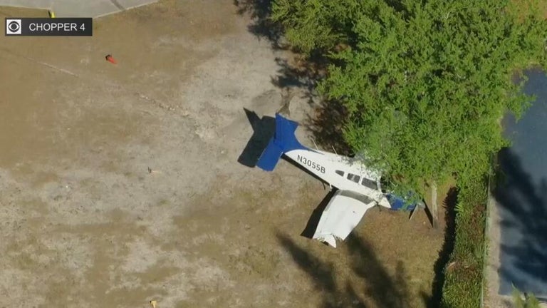 Small plane makes emergency landing in field adjacent to Miramar school - CBS Miami