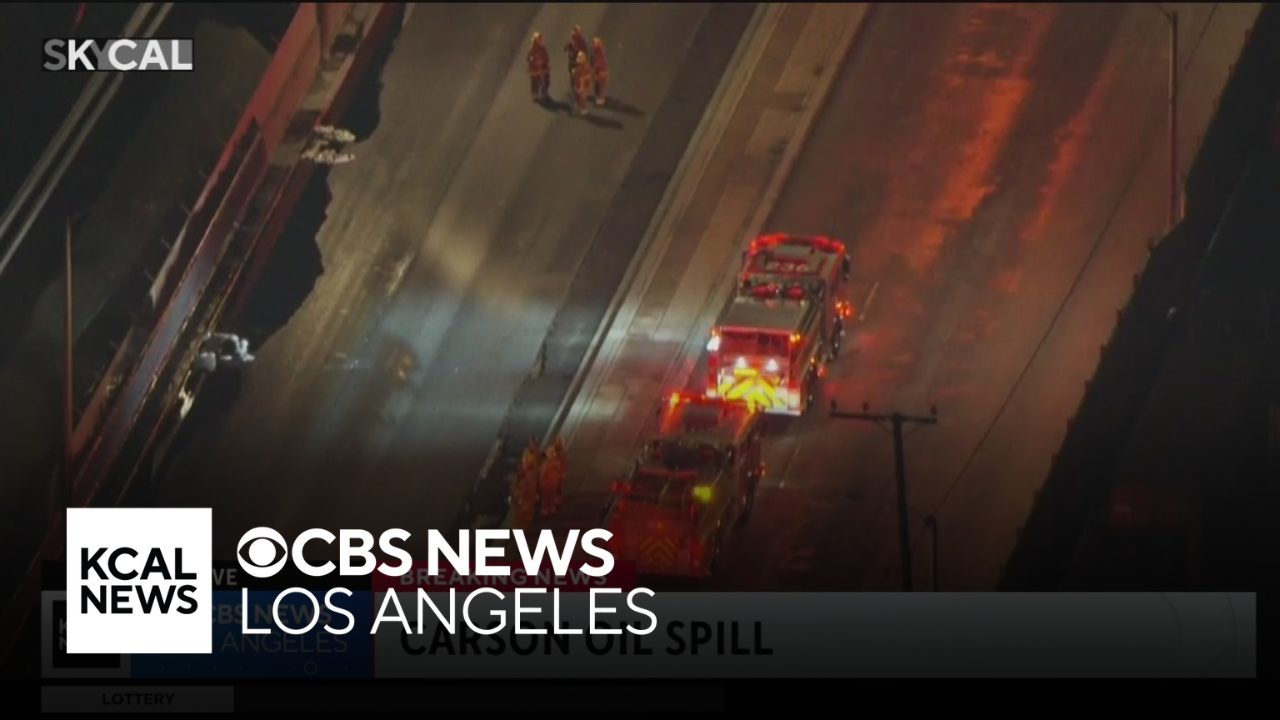 Oil spill under investigation at Carson refinery - CBS Los Angeles