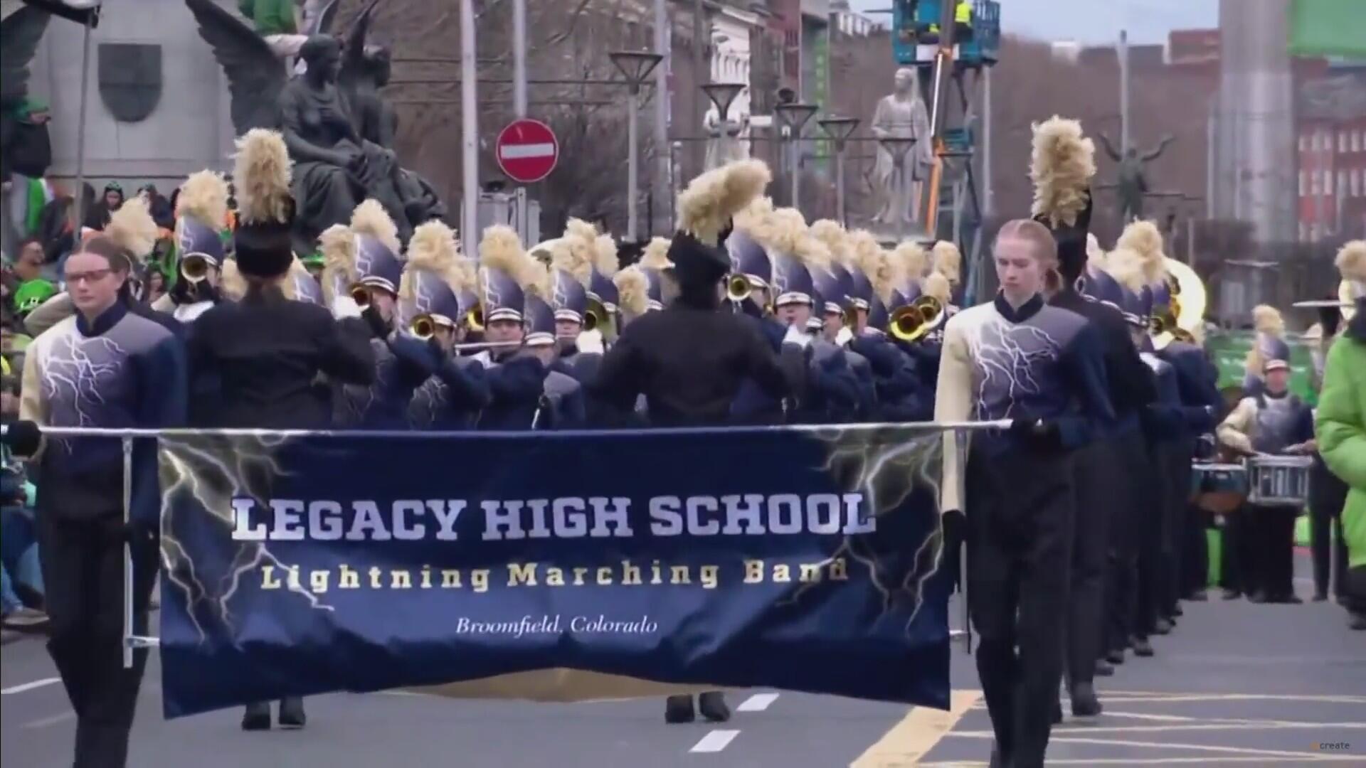 Two different Colorado marching bands perform in St. Patrick's Day ...