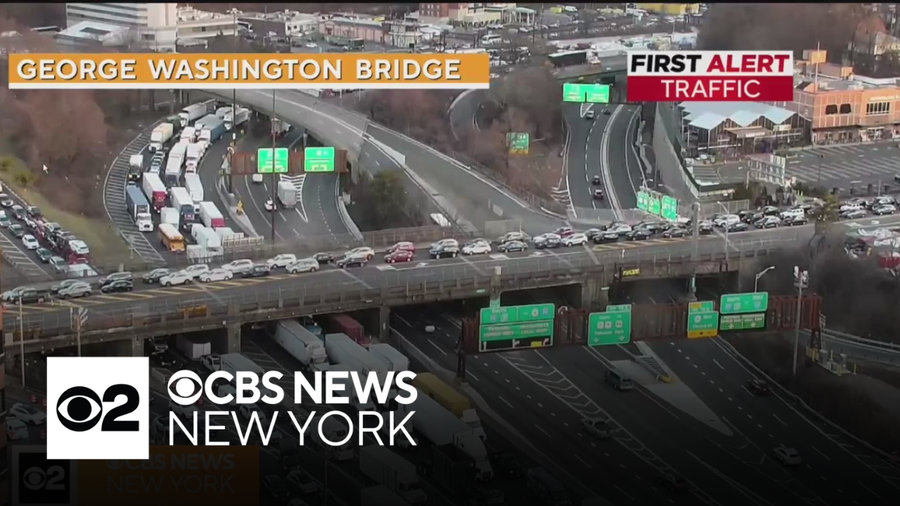 George Washington Bridge traffic faces major delays after fuel spill - CBS New York