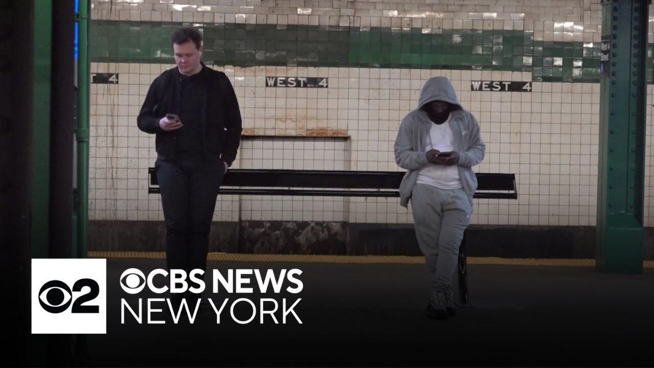 Leaning benches replace traditional benches at NYC subway station as ...