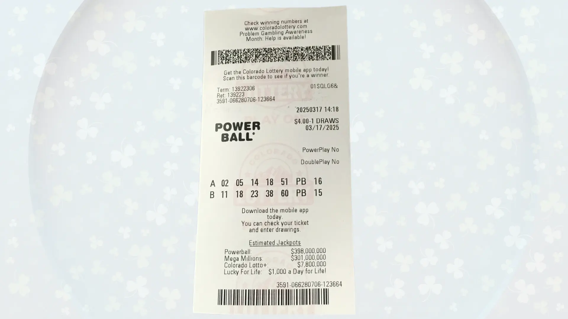Colorado man wins $1 million Powerball prize on St. Patrick's Day; "You ...