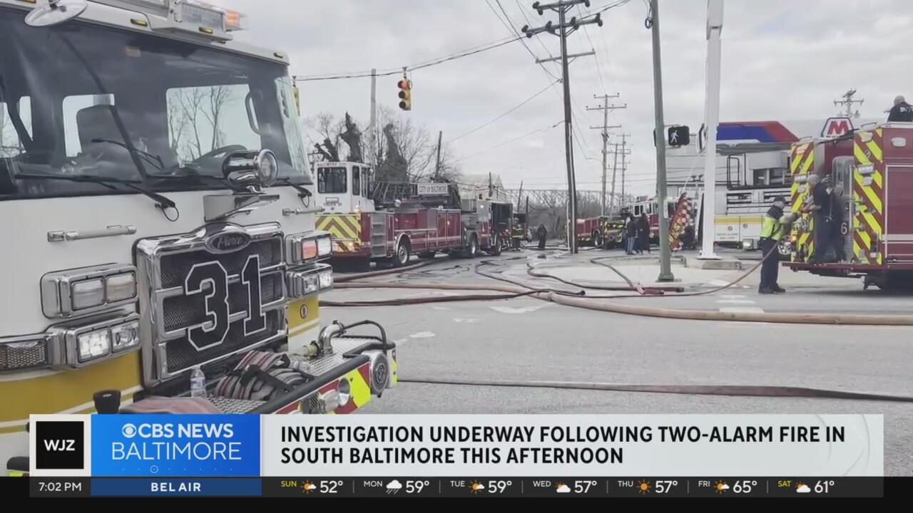 Crews battle 2-alarm fire in South Baltimore - CBS Baltimore