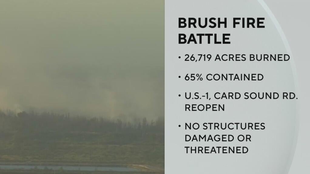 Florida City brush fire is 65 percent contained; all roads are open ...