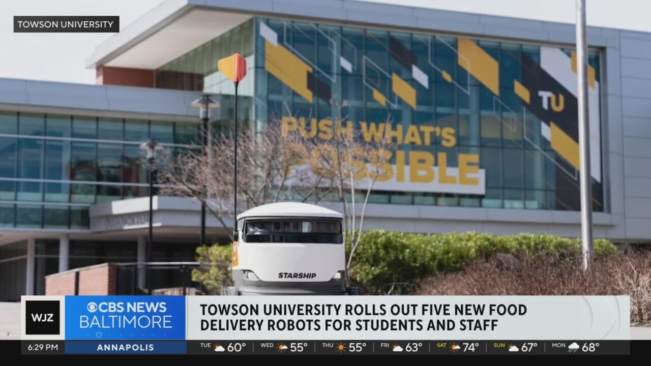 Food delivery robots arrive at Towson University in Baltimore County ...