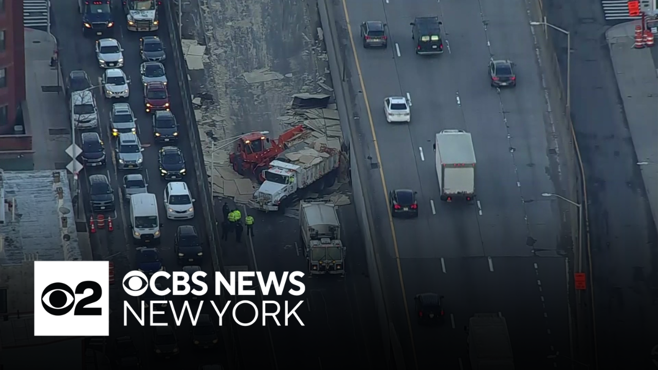 Traffic backed up on Gowanus Expressway at BQE. Video shows wooden ...