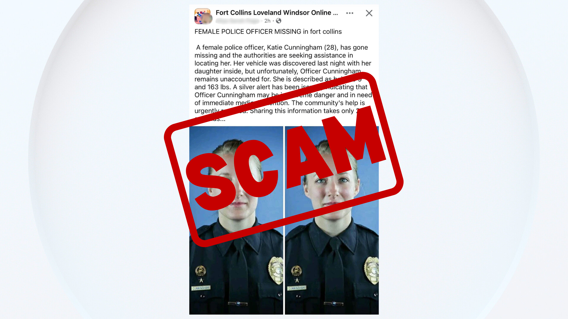 Social media post about missing police officer "in extreme danger" is ...
