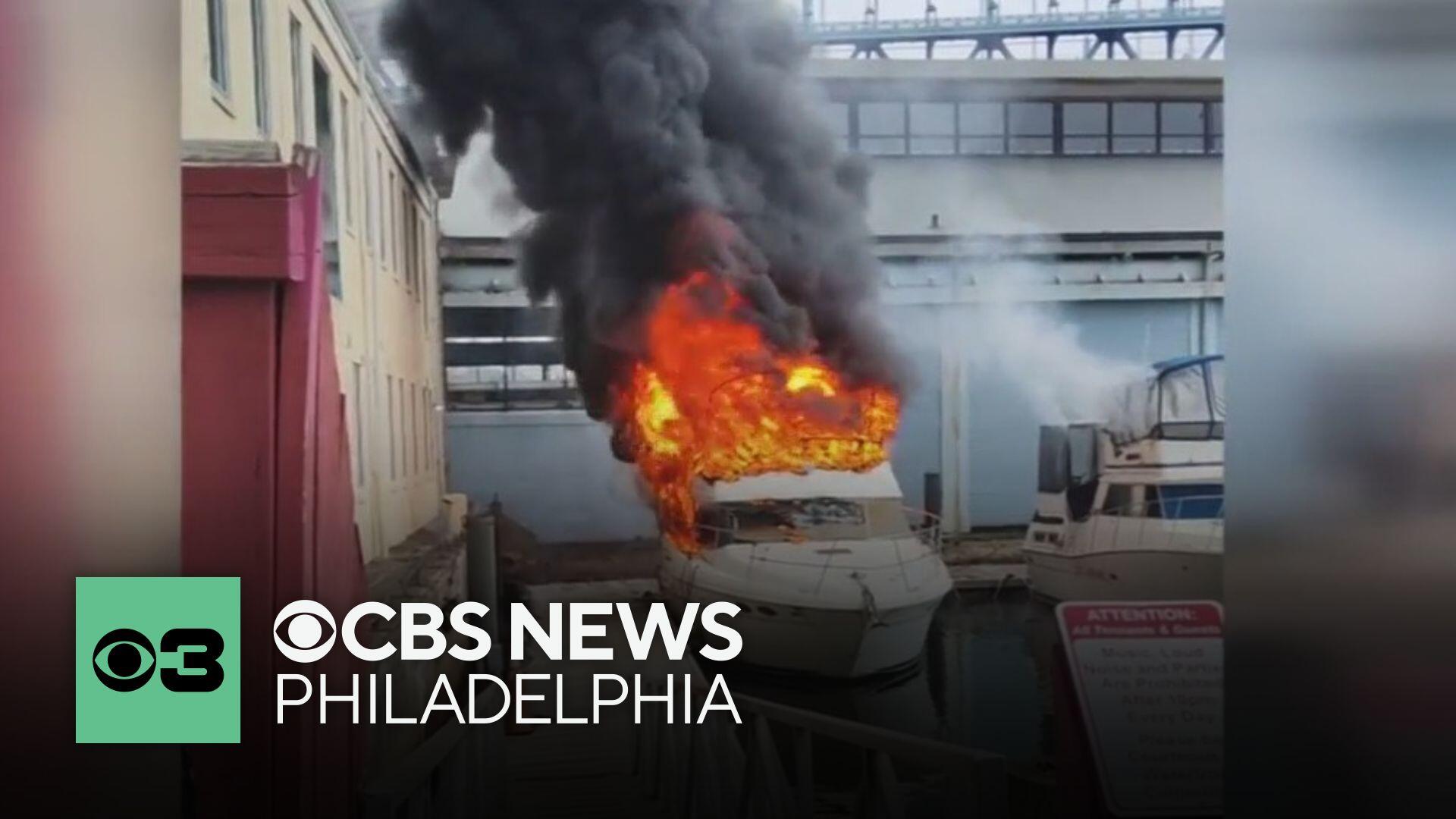 Boat fire near Penn's Landing in Philadelphia sends black smoke into ...