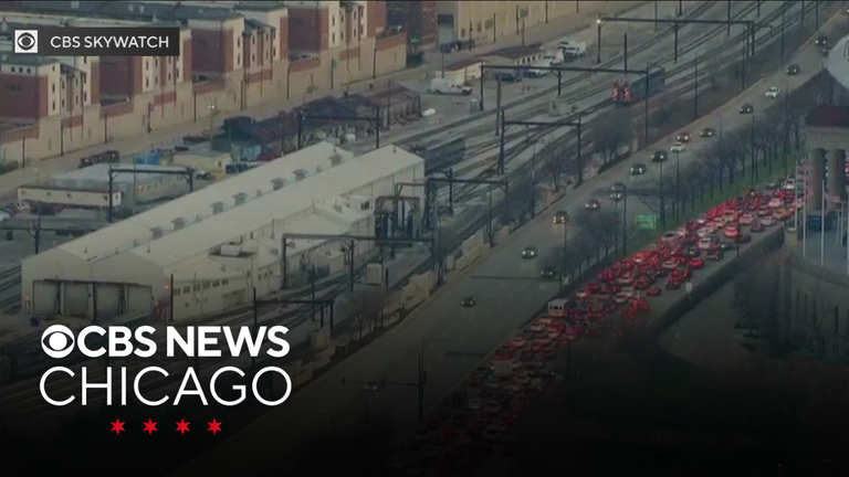 Pedestrian standing in median of DuSable Lake Shore Drive hit and ...