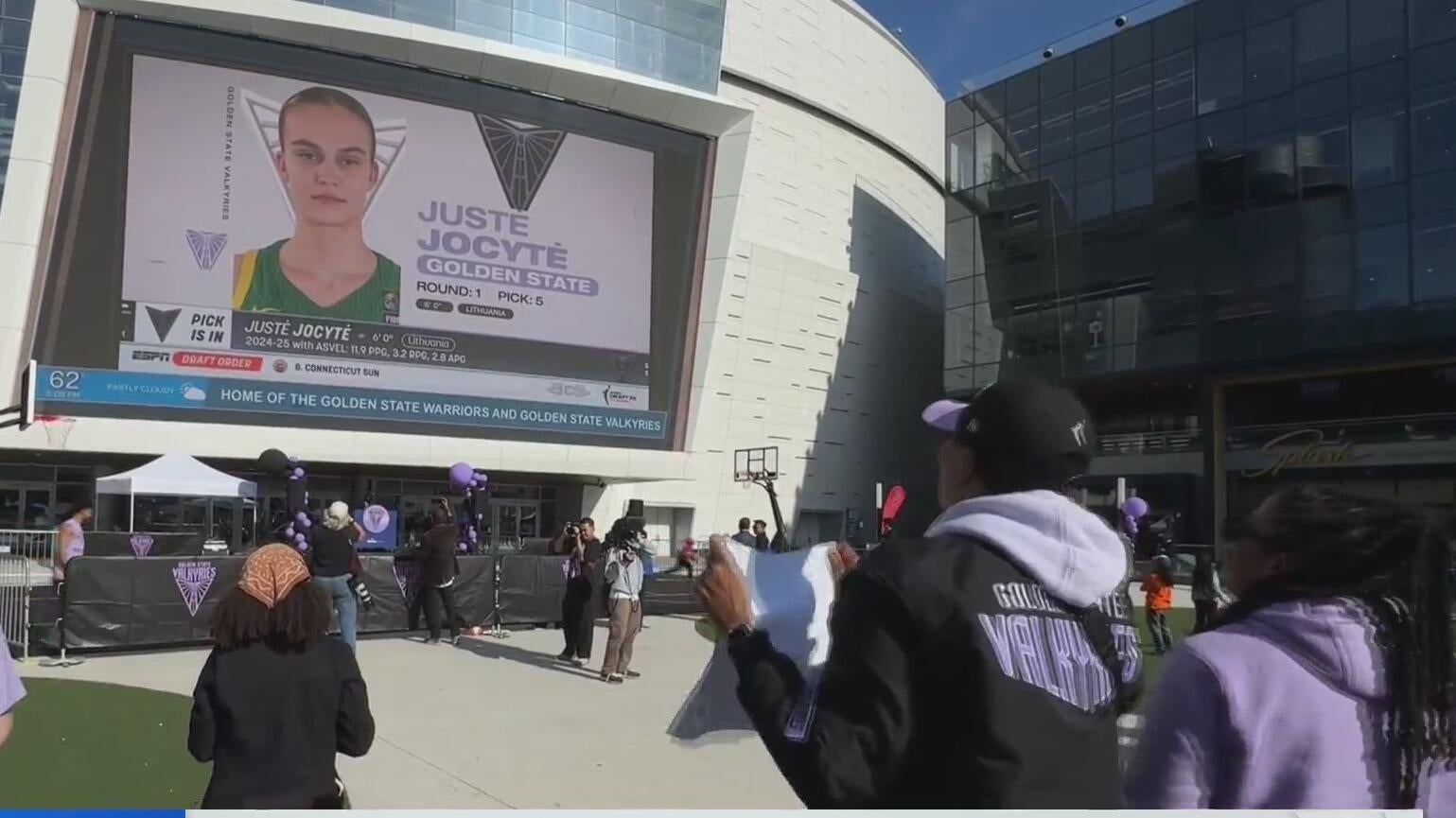 Golden State Valkyries fans gather at Thrive City to watch WNBA draft ...