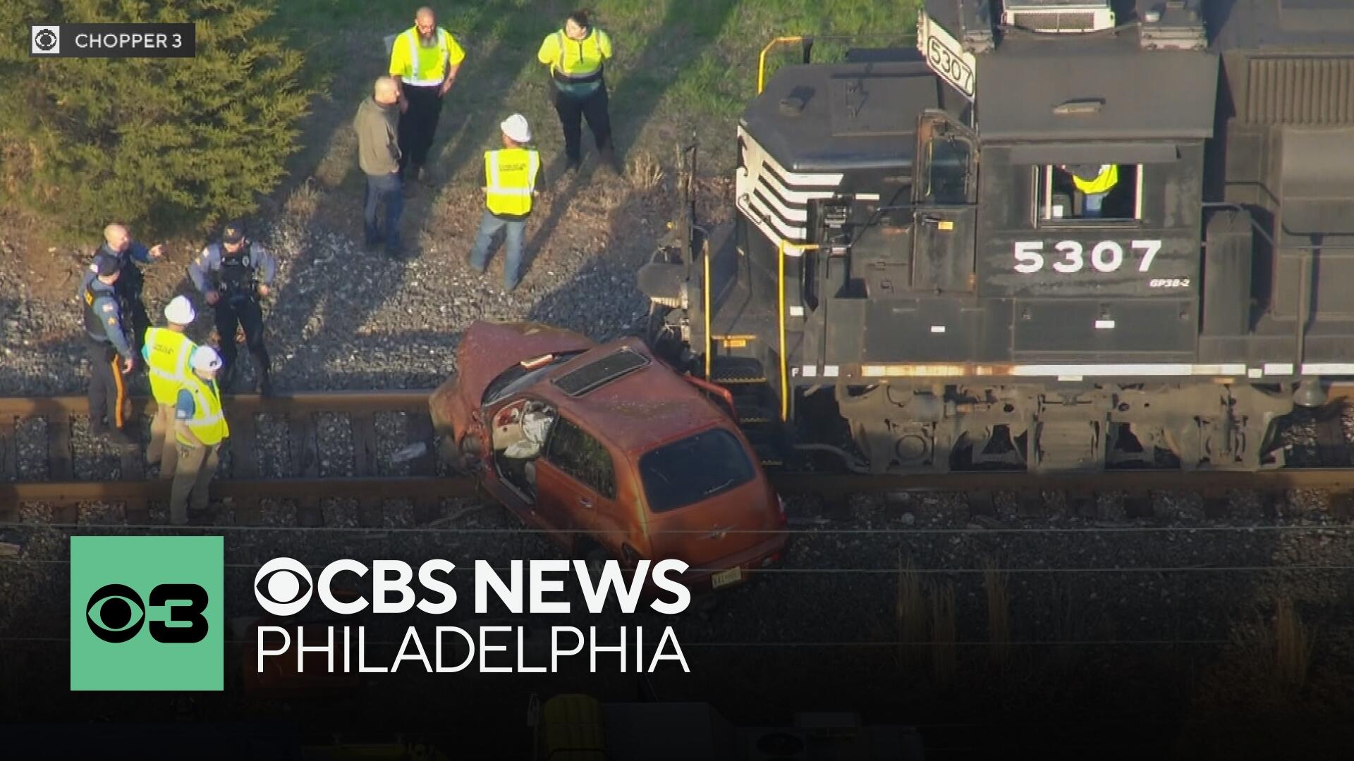 1 person severely injured after car hit by train in Newfield Borough ...