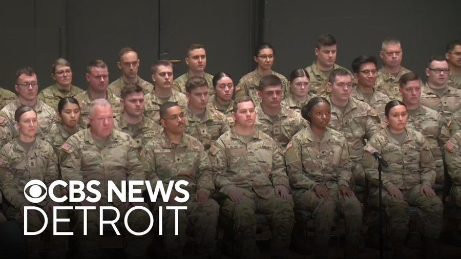 70 Michigan Army National Guard soldiers deploying to Middle East - CBS ...
