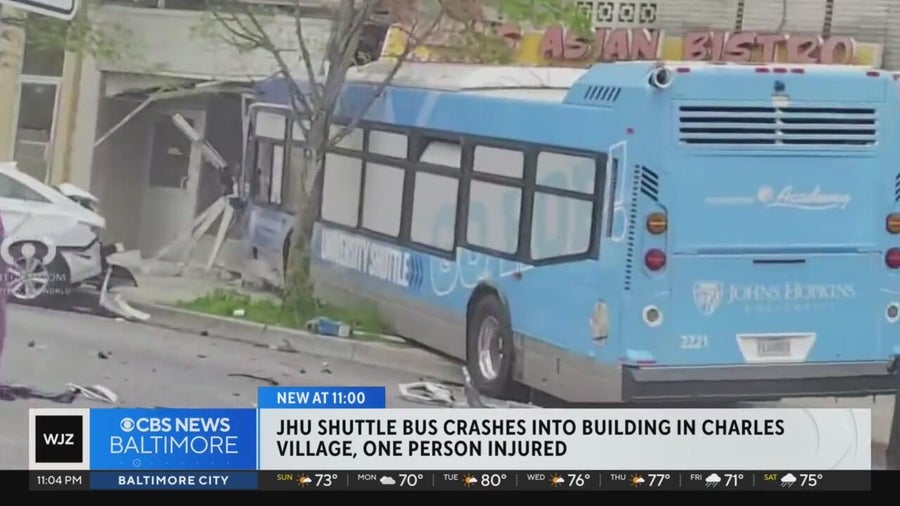 9 injured after Johns Hopkins shuttle bus crashes into Baltimore ...