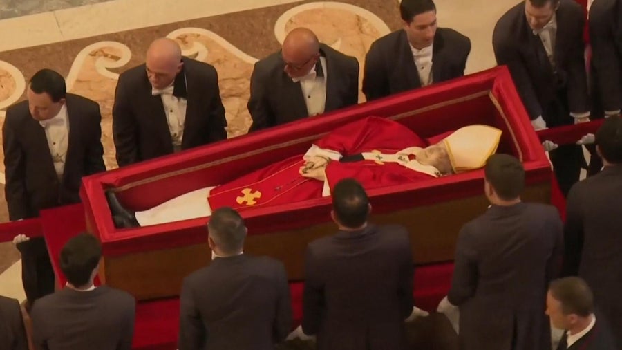 Thousands pay their respects to Pope Francis in St. Peter's Basilica as public viewing begins ...