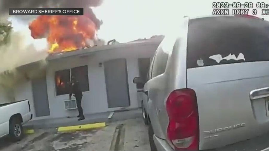 Newly released bodycam video shows BSO deputy running into burning ...