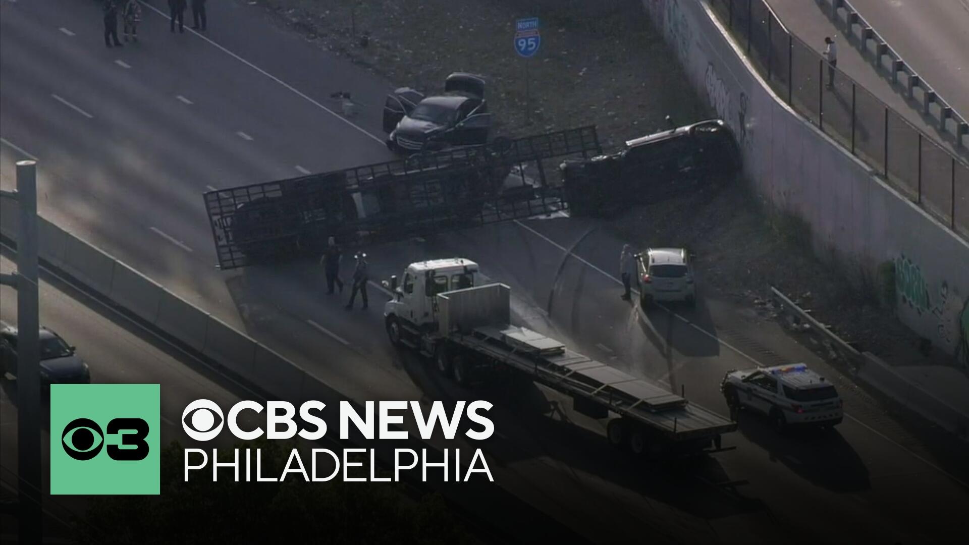 I-95 northbound back open after car carrier crash near Commodore Barry ...