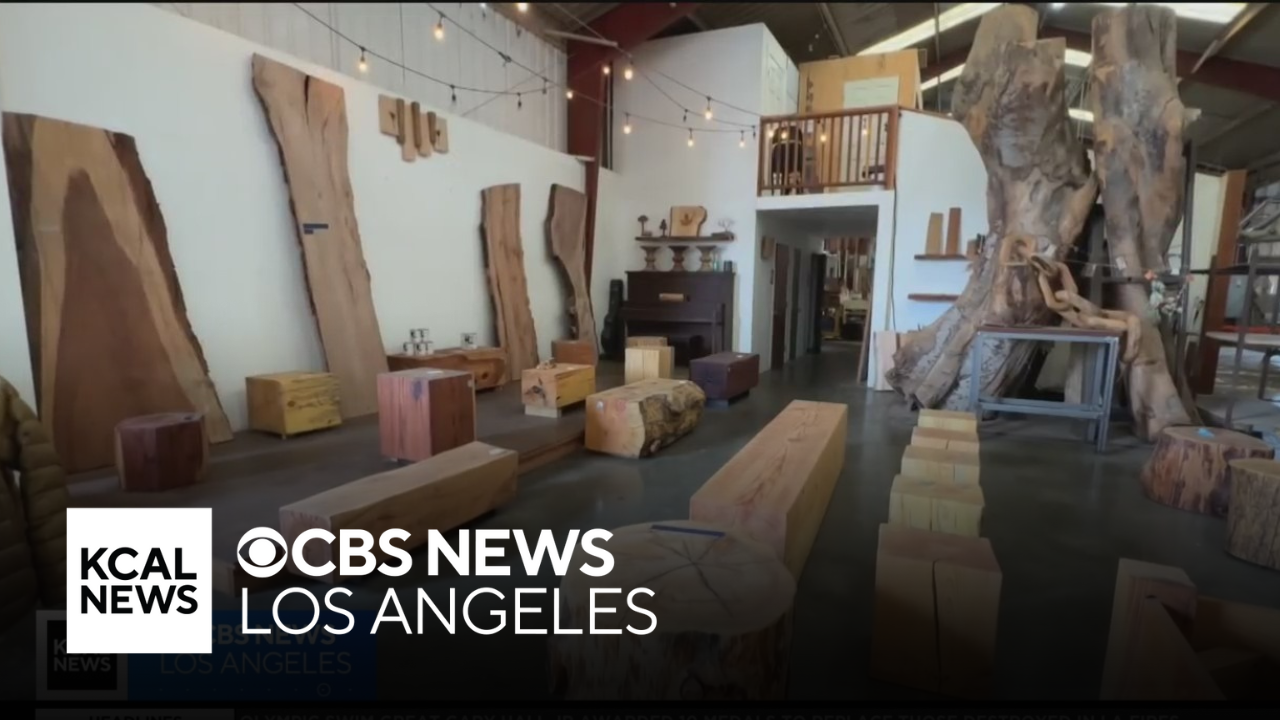 Lumberyard repurposing wood from trees burned in Eaton Fire - CBS Los ...