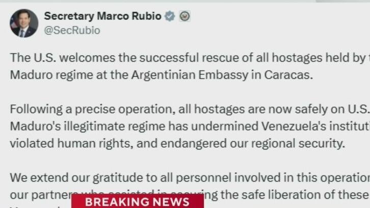Rubio announces successful rescue of Venezuelan opposition from ...