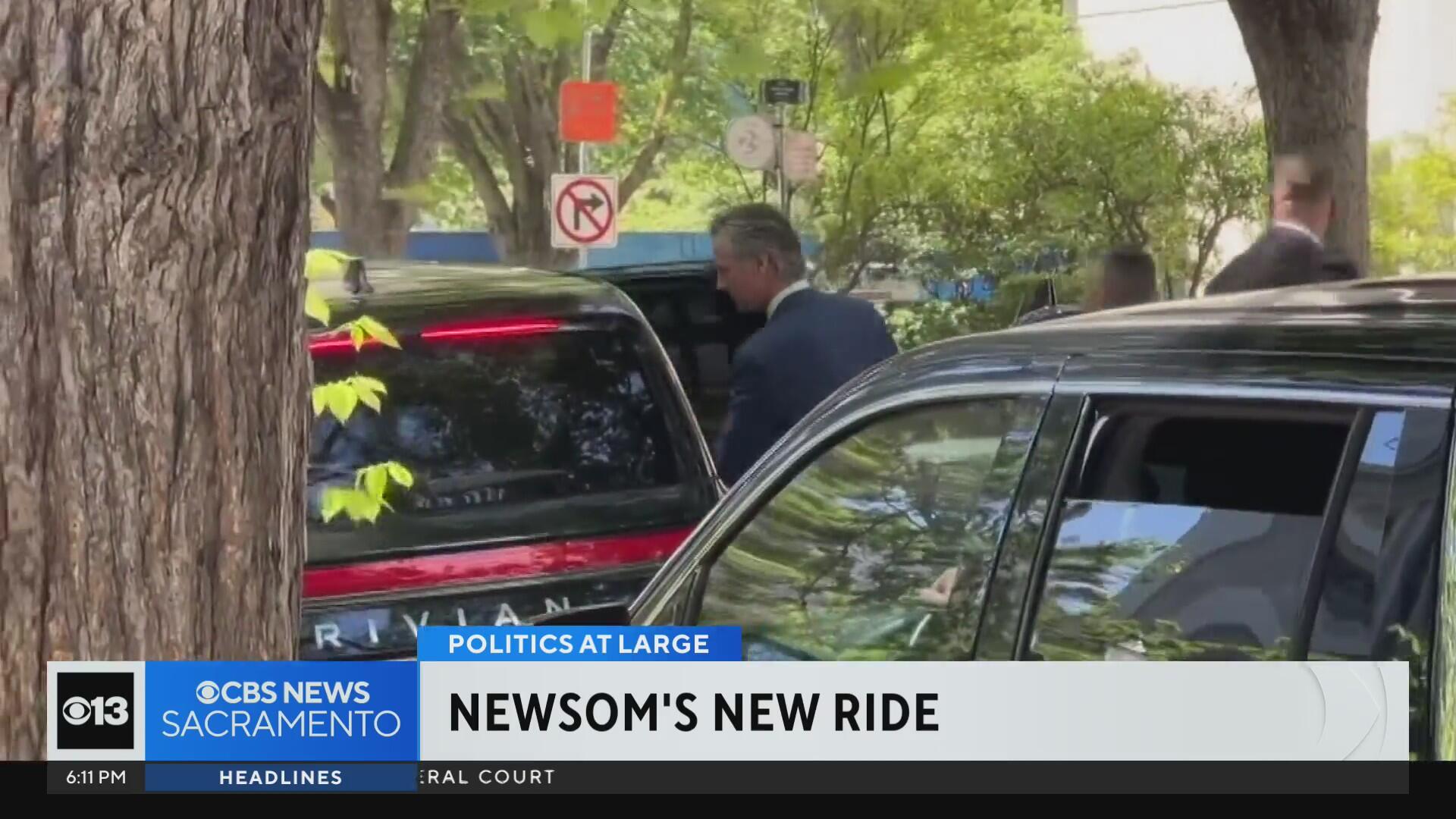 Gov. Gavin Newsom gets Tesla rival Rivian as new official vehicle - CBS ...