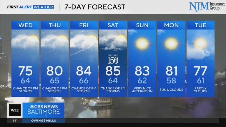 More rain chances on the way for Wednesday across Maryland - CBS Baltimore