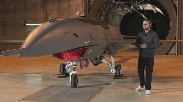 Anduril CEO unveils the Fury unmanned fighter jet - CBS News