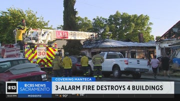 2 homes burn on Willow Avenue in Manteca, firefighter injured - CBS ...