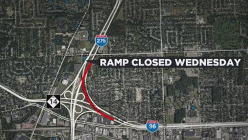Temporary ramp closure scheduled at I-275/I-96 interchange - CBS Detroit