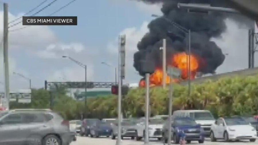 One hospitalized after fiery tanker and bus crash shuts down I-595 in ...
