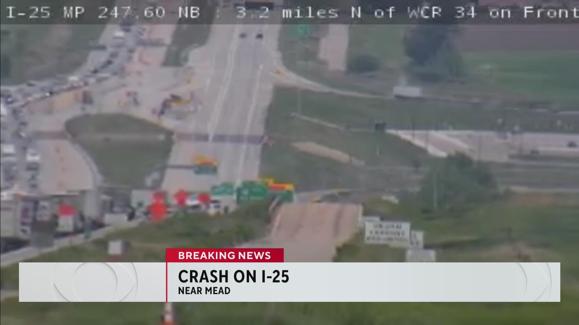 Crash in Northern Colorado leads to closure of I-25 northbound - CBS Colorado