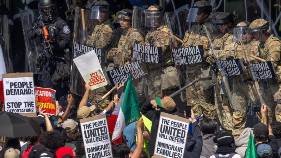 700 Marines arrive in L.A. area amid ICE protests as Newsom files suit ...