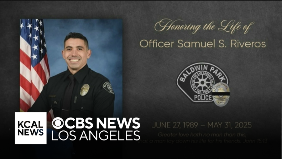 Memorial service held for slain Baldwin Park Officer Samuel Riveros at ...