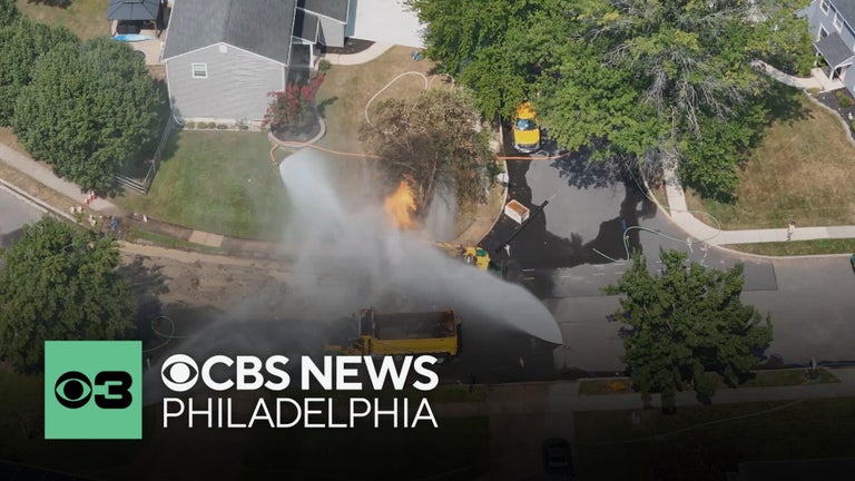 Construction crew strikes gas line, leading to leak and fire in Evesham ...