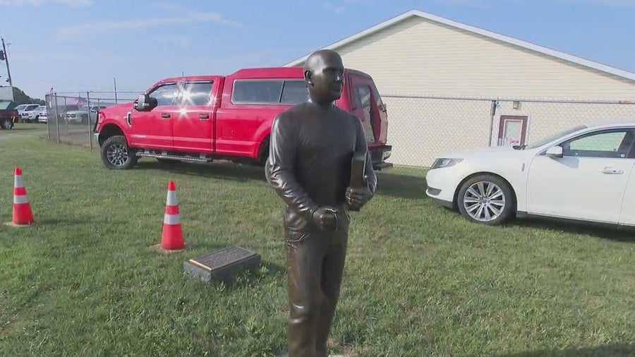 Bronze statue of Corey Comperatore erected at Butler Farm Show grounds ...