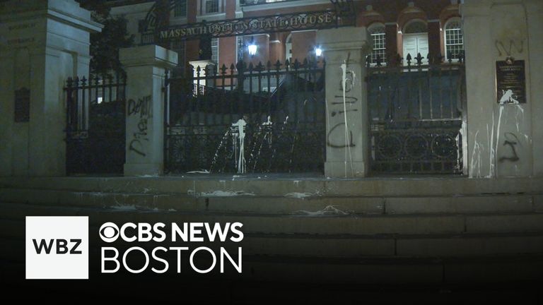 Member of pro-Palestinian group arrested for vandalism at Massachusetts State House - CBS Boston