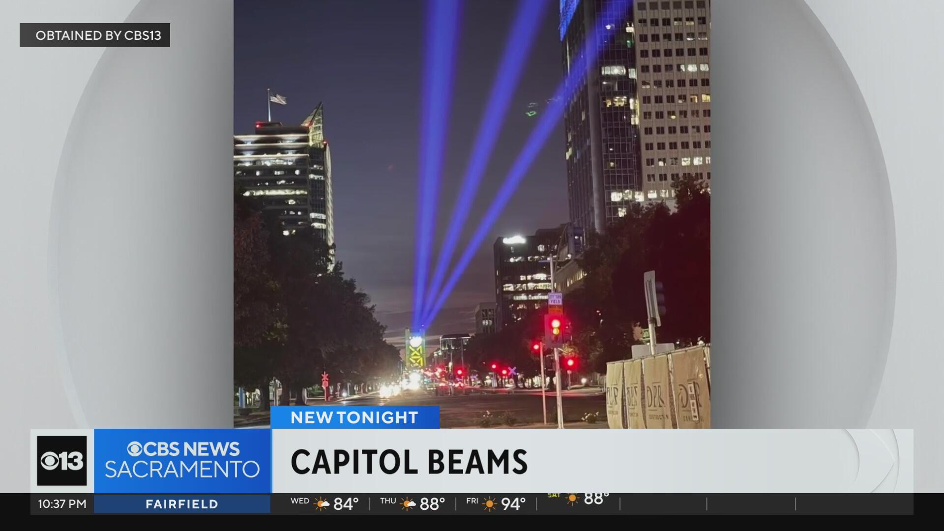 Beams of light seen at the California State Capitol. Here's what was ...