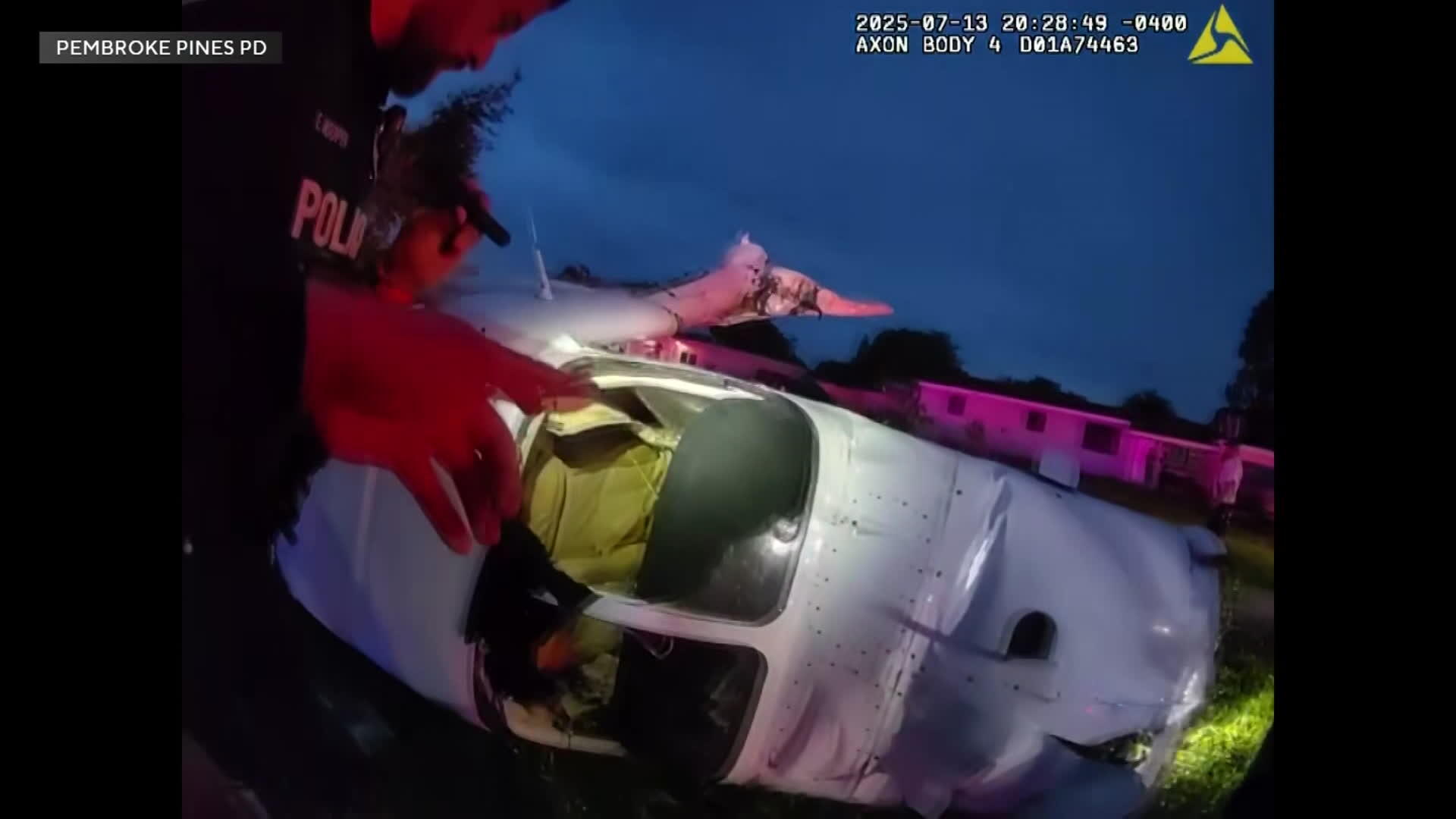 Police bodycam video shows aftermath of Pembroke Pines plane crash; all ...