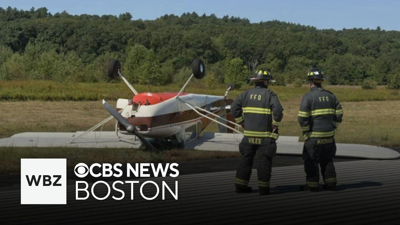 Plane flips over during landing at small Massachusetts airport ...