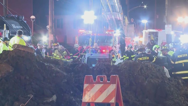 Worker trapped in hole after trench collapse at Charleroi construction ...
