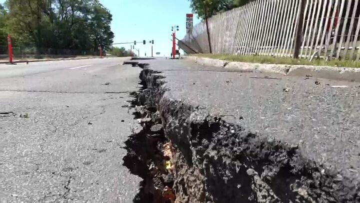 A huge crack formed in a Woodbridge, N.J. road, and the town has no ...