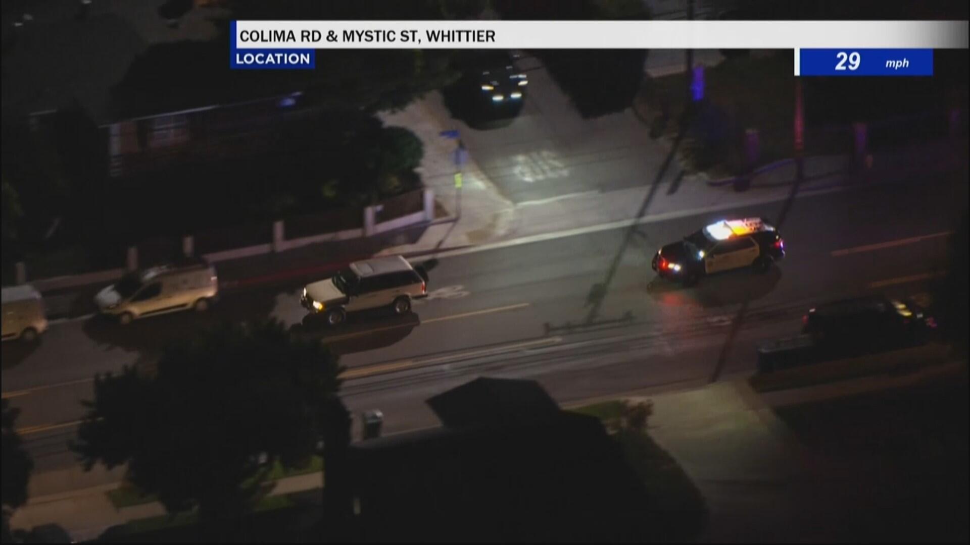 Deputies end stolen SUV pursuit in Whittier with PIT maneuver - CBS Los Angeles